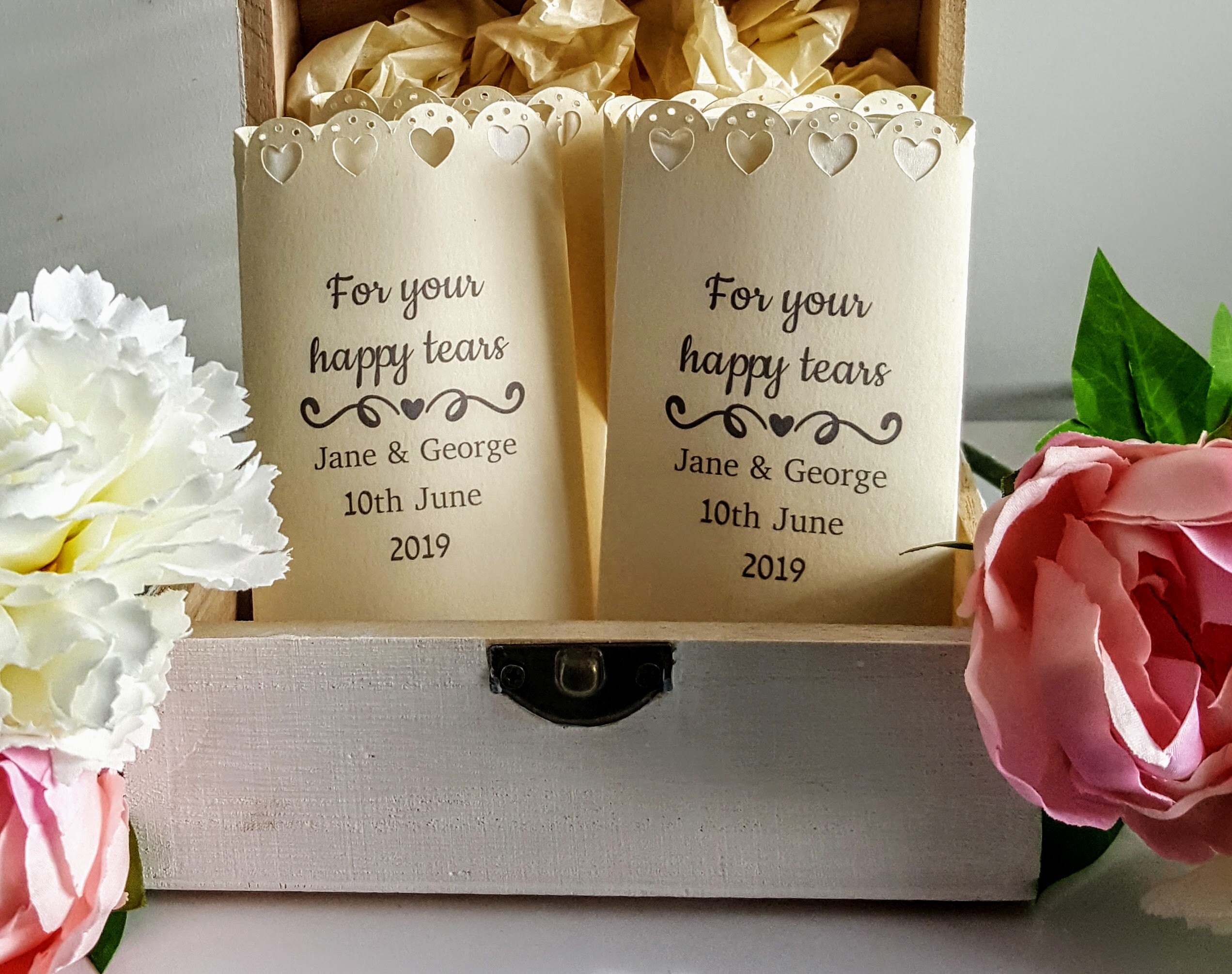 Wedding Tissues 25, Happy Tears Wedding Tissues - Personalised Wedding ...