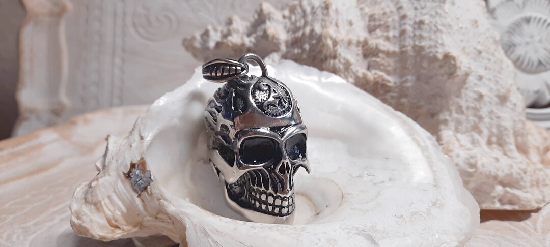 1x XXL Stainless Steel Pendant SKULL Solid Silver Skull - Etsy