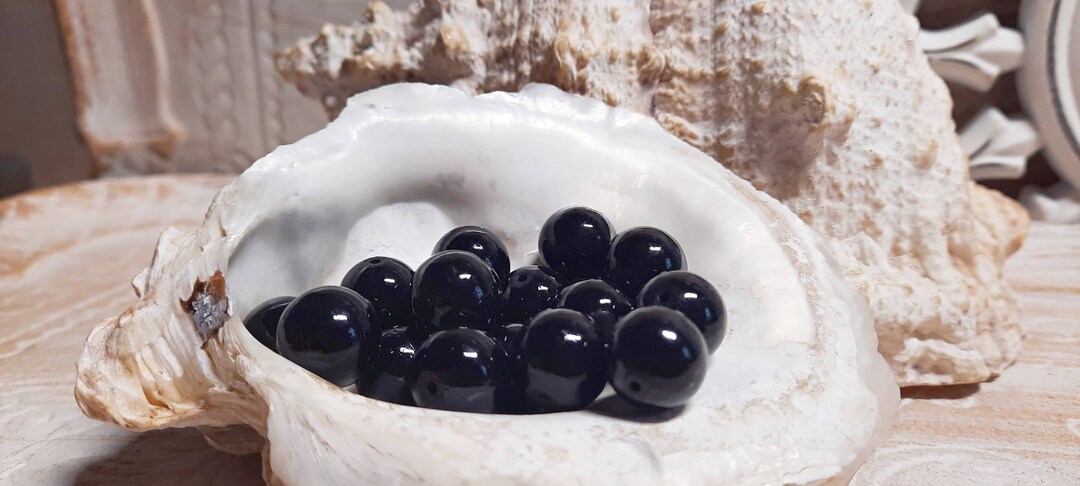 10x Onyx Balls Black 12 Mm Drilled - Etsy