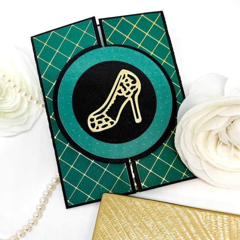 Birthday Card, Art Deco Birthday Card, Gold-green, No.1 - Etsy