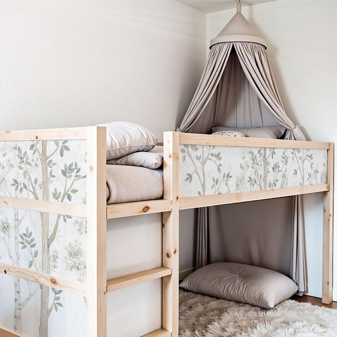KURA Sticker Forest Birch Children's Room Bed Sticker Removable Bunk ...
