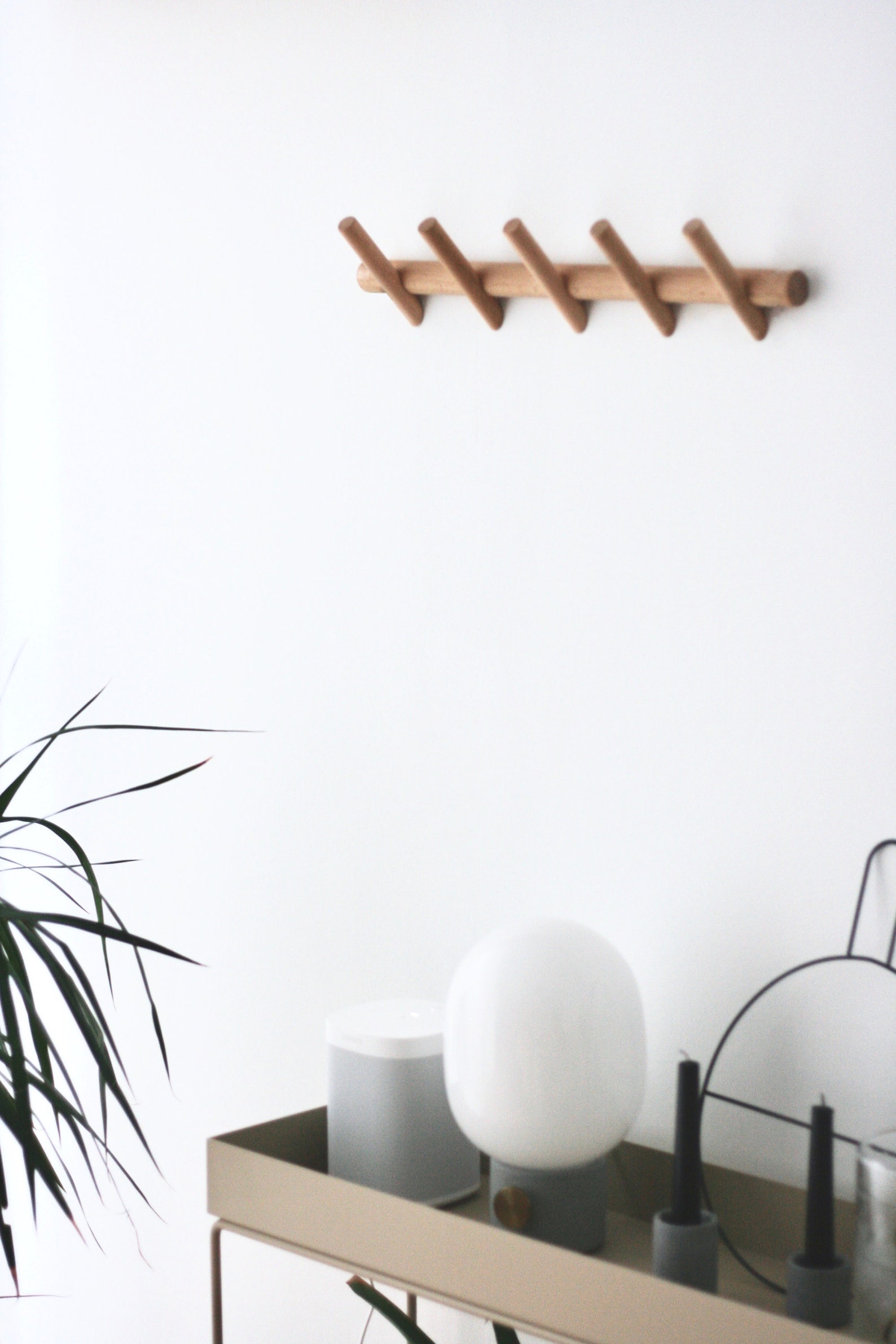 Anaan Branch Floating Coat Rack 5 Wall Coat Hooks wood Space | Etsy