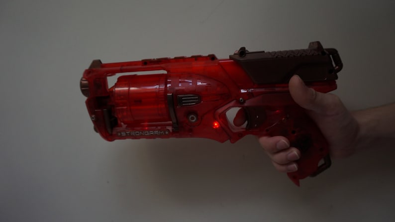 Light up Translucent Pistol Revolver Nerf Gun - Red and Bronze - Etsy
