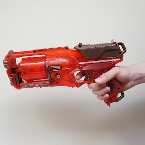 Light up Translucent Pistol Revolver Nerf Gun - Red and Bronze - Etsy