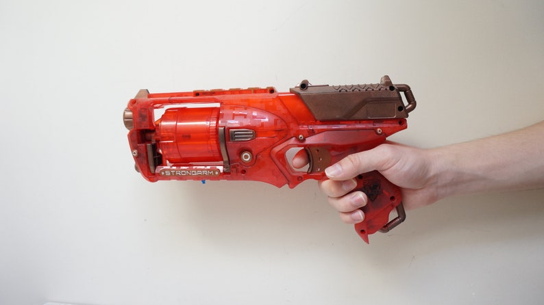 Light up Translucent Pistol Revolver Nerf Gun - Red and Bronze - Etsy