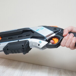 Nerf Shotgun Blaster Black and Silver Cobalt Weapon Cosplay Accessory ...