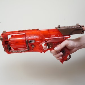 Light up Translucent Pistol Revolver Nerf Gun Red and Bronze | Etsy