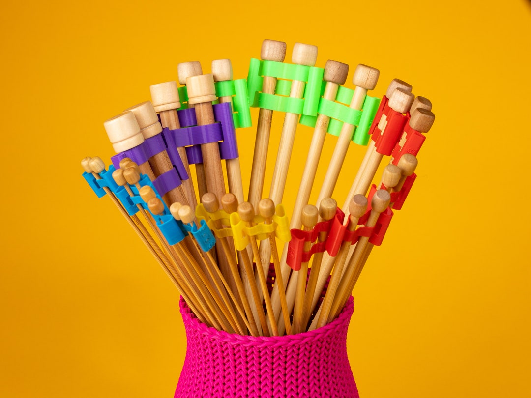 Knitting Needle Clips // Colorful Needle Holders, Needle Organizers - Etsy