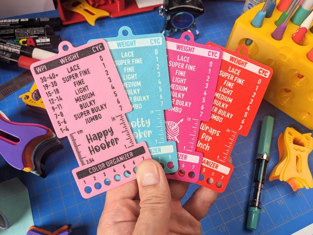 Yarn Gauge With Project Color Organizer • WPI Measurement/colorwork ...