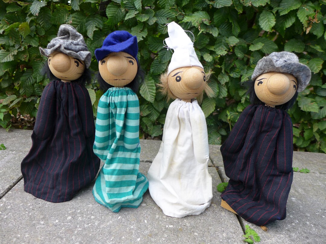 4 Rod Puppets, Kasper Puppets, Hand Puppets, Theater Puppets, Artist ...