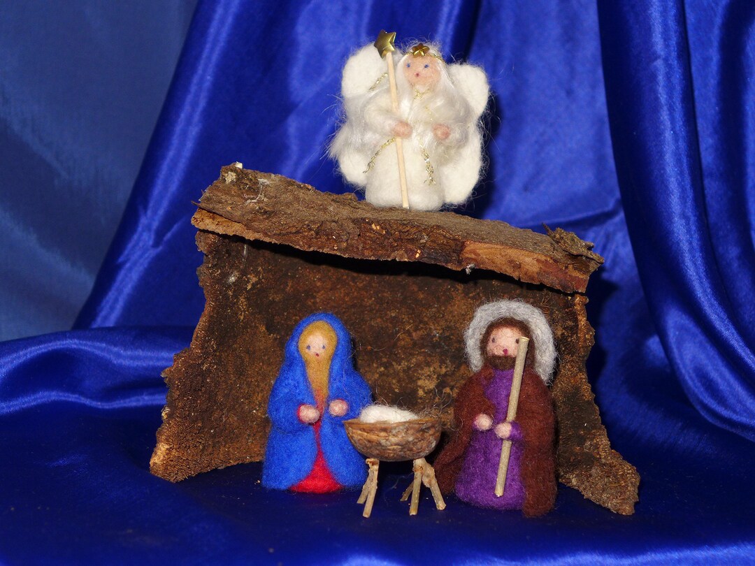 Small Nativity Figures Holy Family Christmas Angels - Etsy