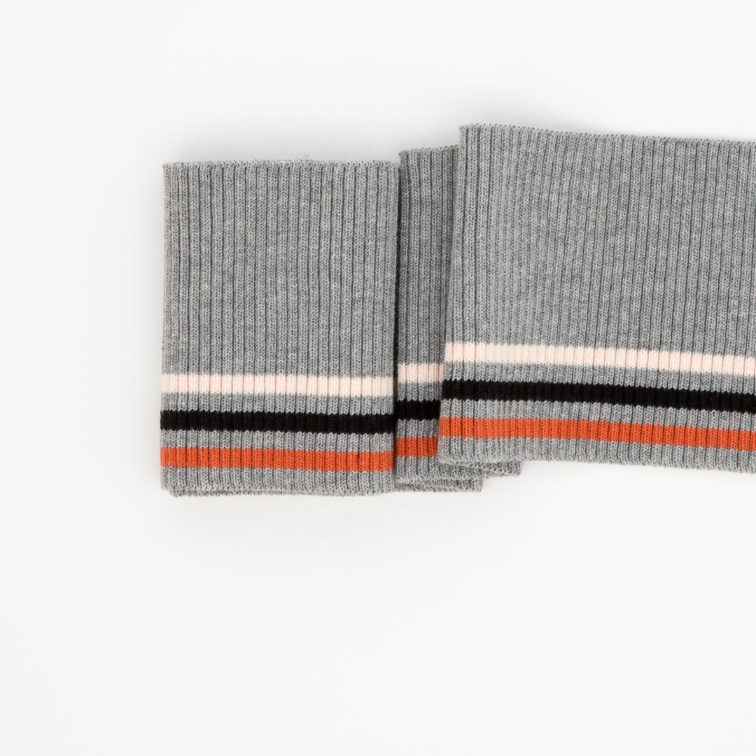 1 M Stripes, Rib Cuffs, Knit Gray Cuffs - Etsy UK