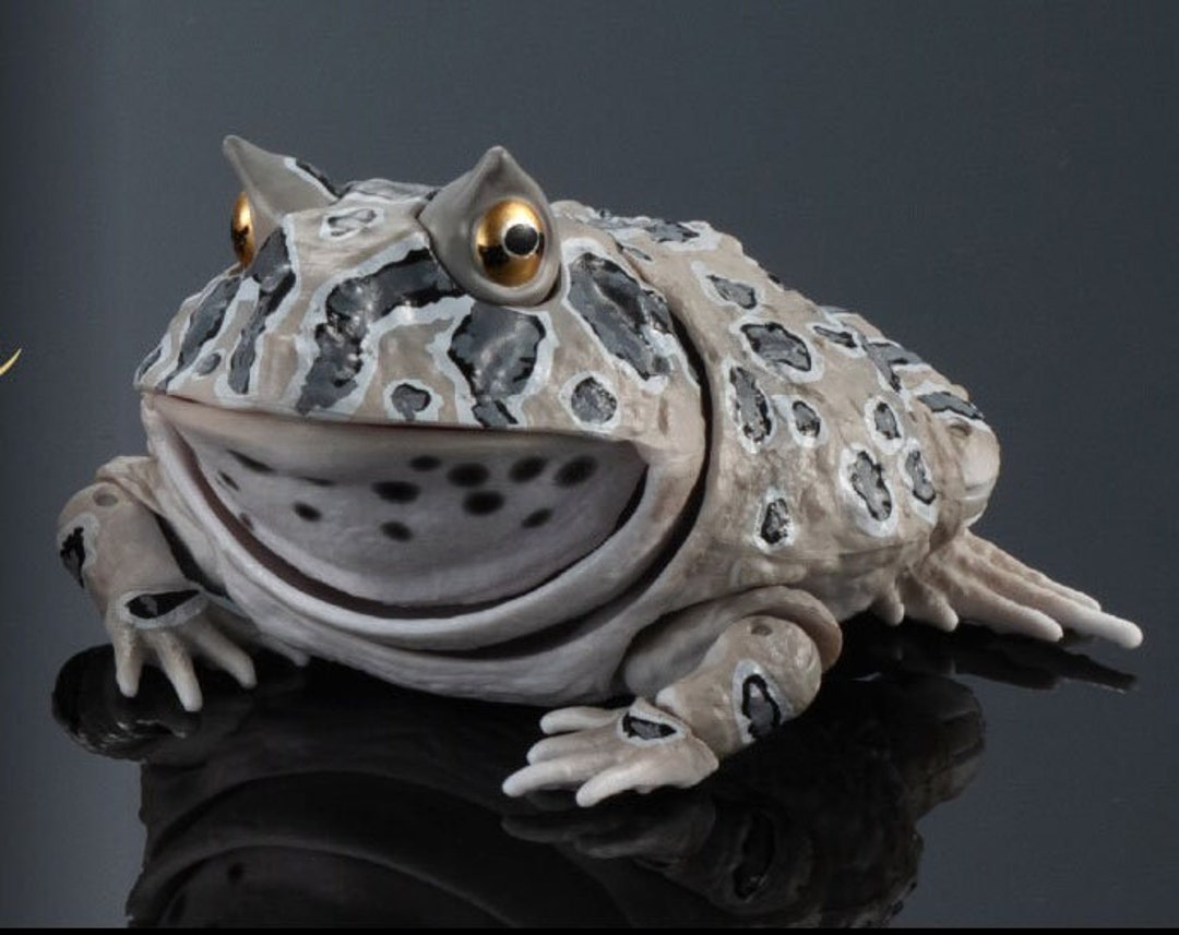 Argentine Horned Frog grey PVC Figurine Figure Model With Joints - Etsy
