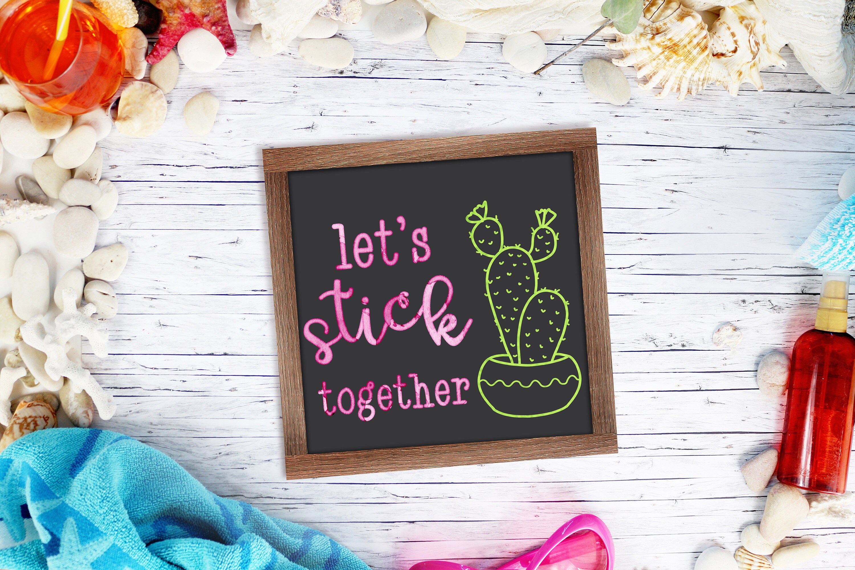 SVG & PNG File Let's Stick Together Cactus Digital Cut - Etsy