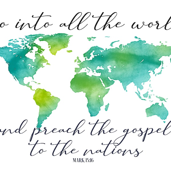 Go Into All the World Map - Etsy