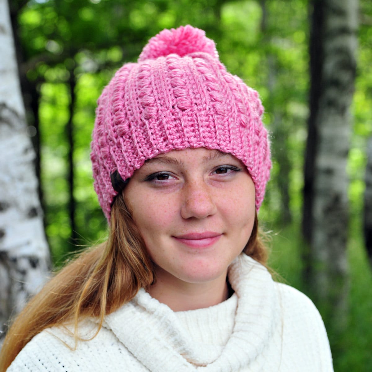 Dark Pink Winter Hat, Slouch Hat, Acrylic Yarn, Deep Rose, Crochet Hat ...