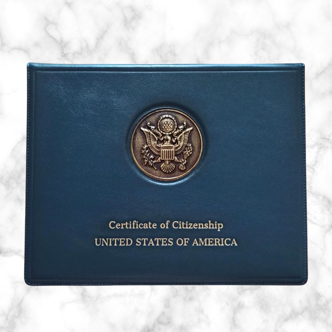 Leather USA Citizenship Certificate Holder Certificate of - Etsy