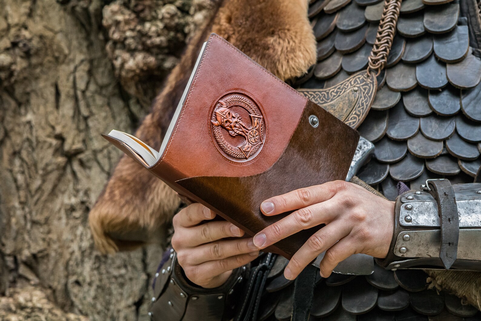 Viking Leather Journal Refillable Notebook Cover With Norse - Etsy