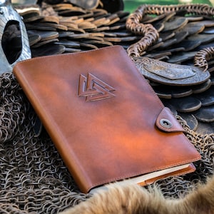 Valknut Viking Leather Refillable Journal A5 Norse Scandinavian ...