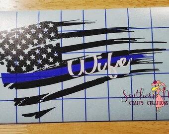 Thin Blue Line Wife Heart Window Decal - Etsy