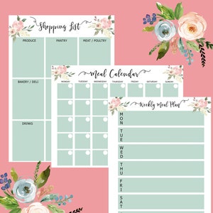Meal Planning Printable Bundle Menu Planner Dinner Planner - Etsy