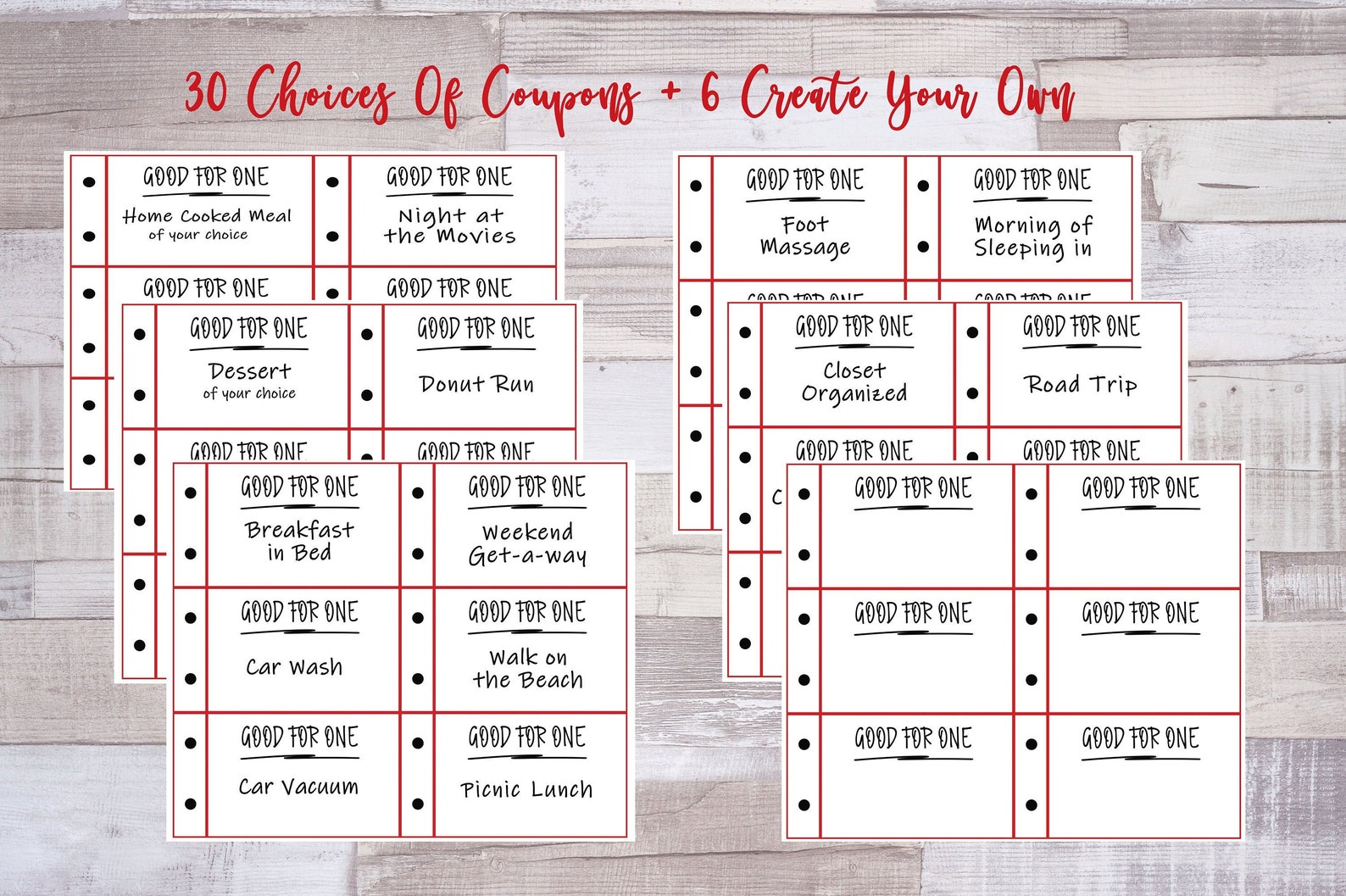 Happy Birthday Coupon Book, DIY Printable Coupons, Valentine Coupon ...