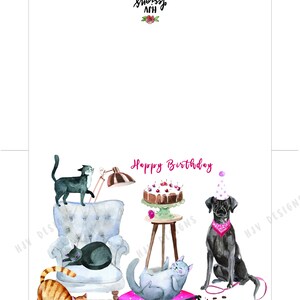 Pet Lover Happy Birthday Card Printable Download Card - Etsy