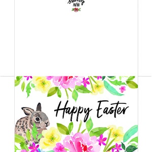 Happy Easter Printable Greeting Card, Easter Bunny Instant Download ...