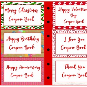 Happy Birthday Coupon Book, DIY Printable Coupons, Valentine Coupon ...