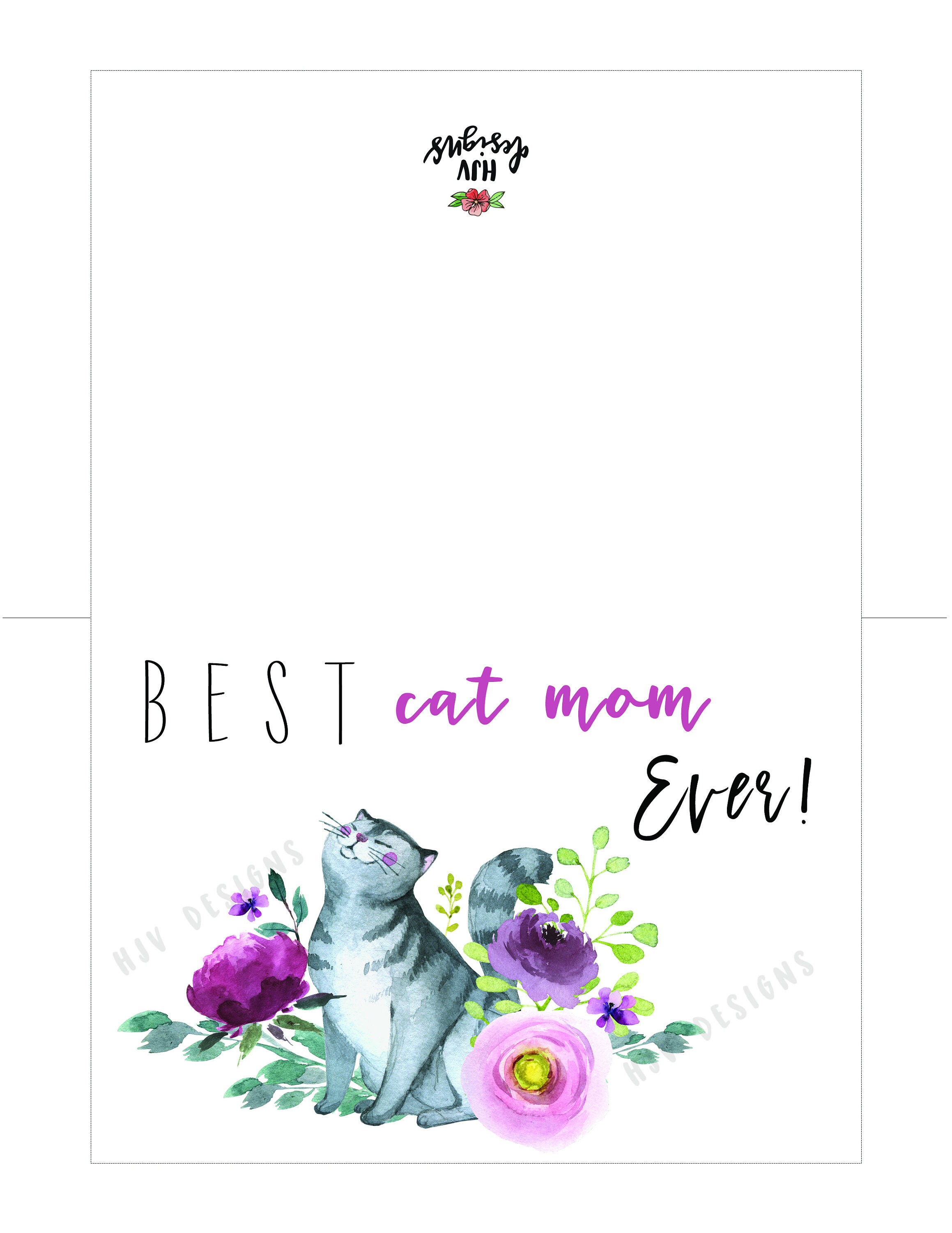 Best Cat Mom Printable Card Cat Lover Card Mother's Day - Etsy