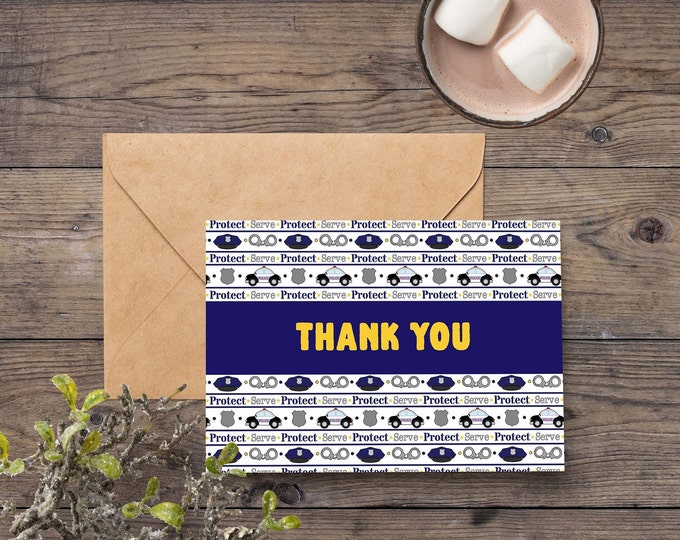 Printable Police Thank You Card, Law Enforcement Appreciation Card ...