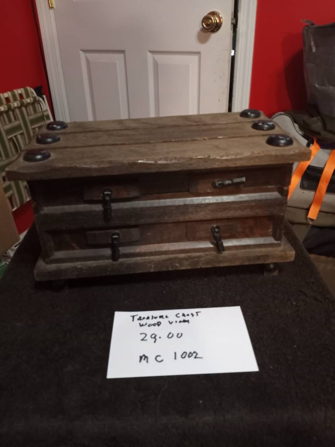 Treasure Chest Wood From India Felt Lining Very Good Condition Vintage ...