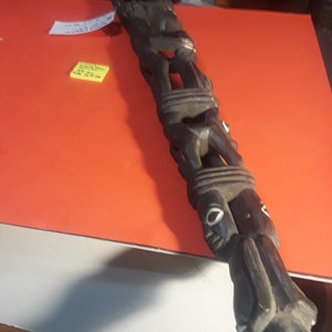 Lizard staff with.lizards on bottom and animals going up | Etsy