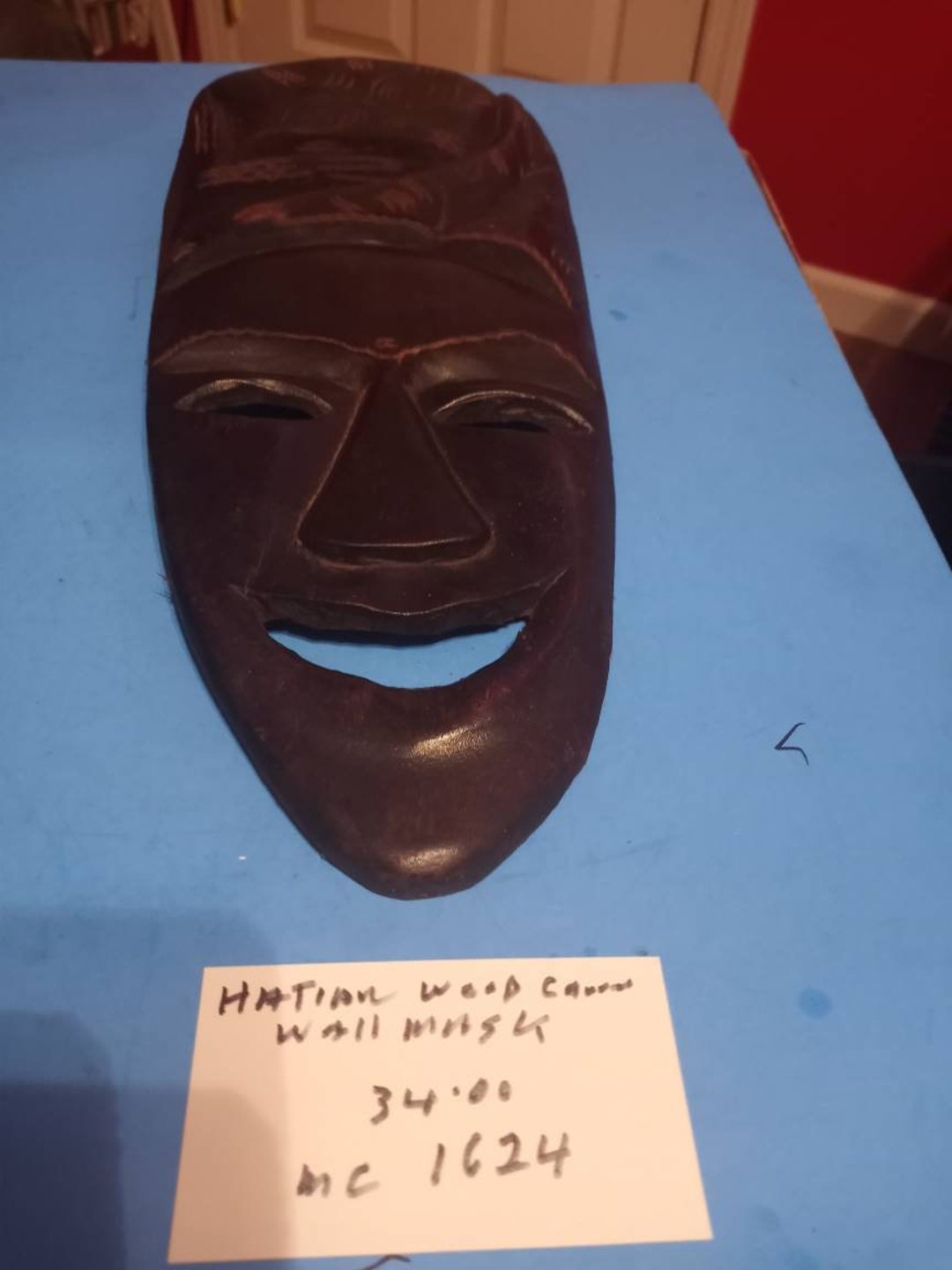 Hatian Wood Carved Wall Mask From Haiti Vintage - Etsy