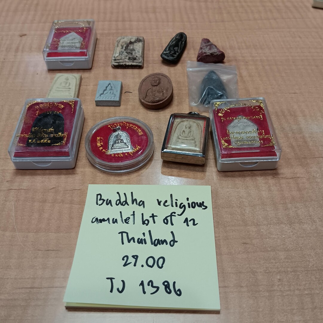 Buddha Religious Amulets Lot of Twelve Very Old From Thailand TJ 1386 ...