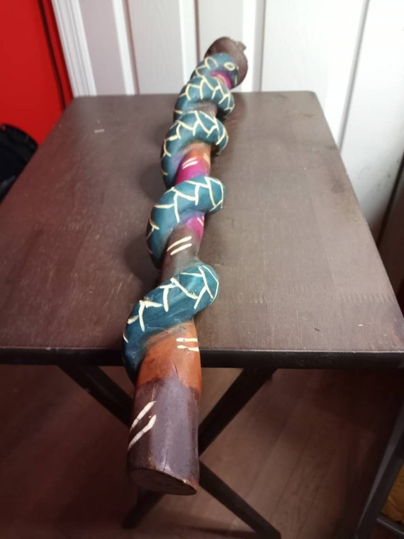 Snake Around Pole From Ghana Needs Repair Sold as Is - Etsy