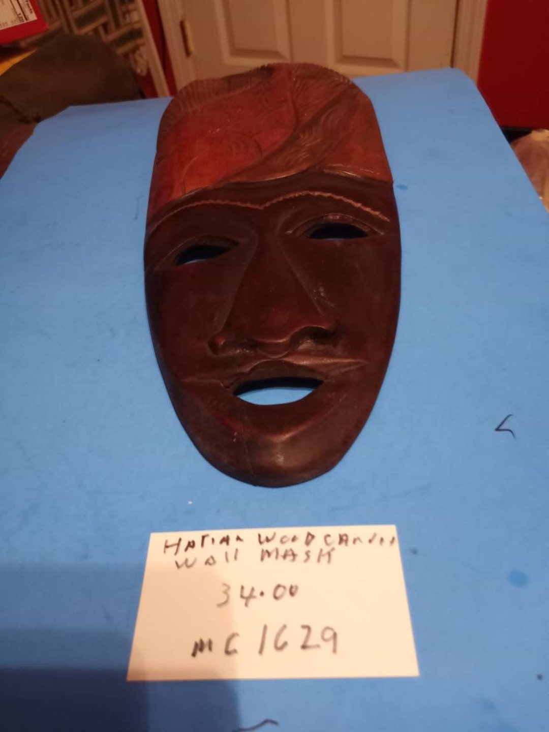 Hatian Wood Carved Wall Mask From Haiti Vintage - Etsy