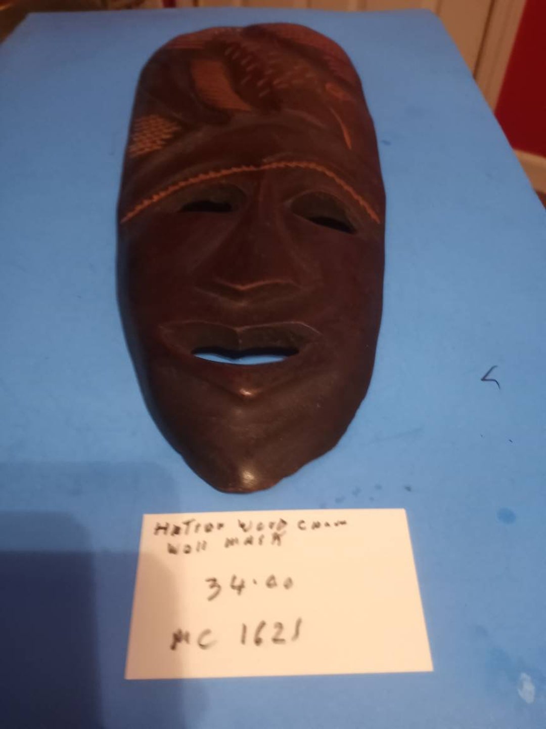 Hatian Wood Carved Wall Mask From Haiti Vintage - Etsy