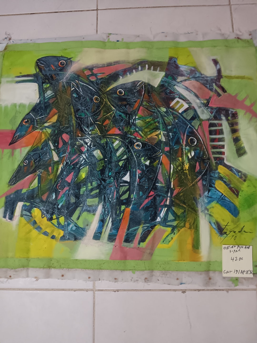 Hatian Modern Fish Art Signed From Haiti Acrylic Painting - Etsy