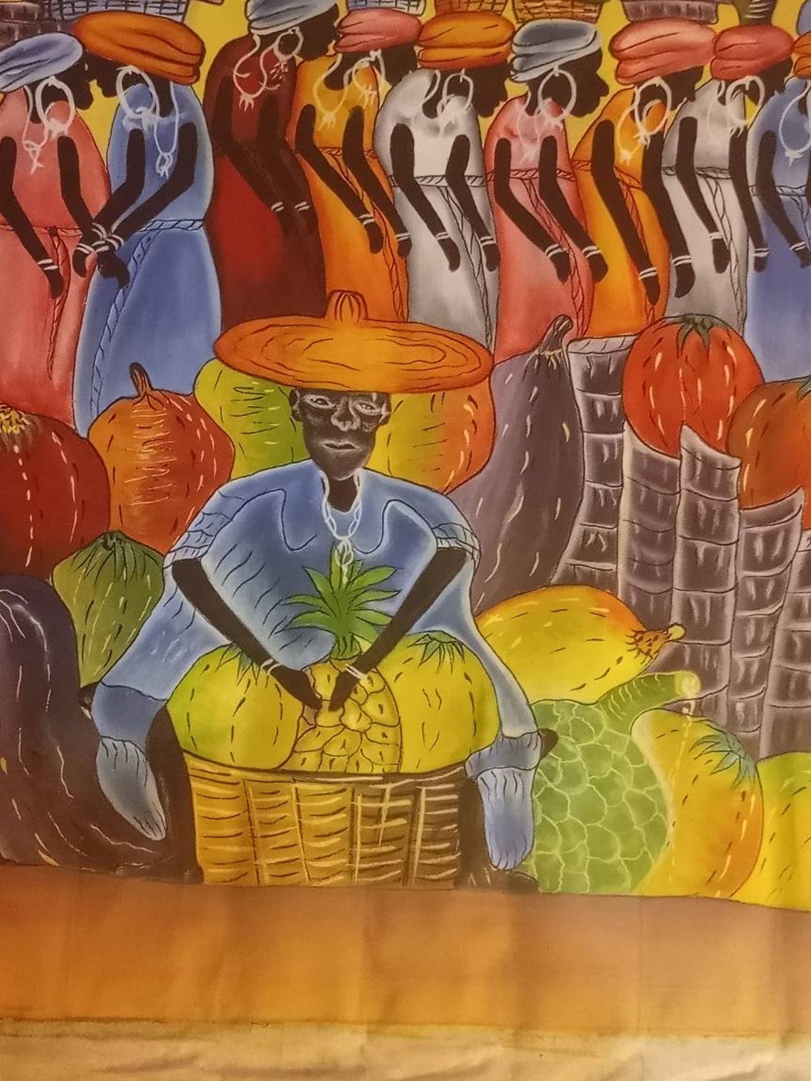 Hatians With Fruit Signed Acrylic Painting From Haiti Vintage - Etsy