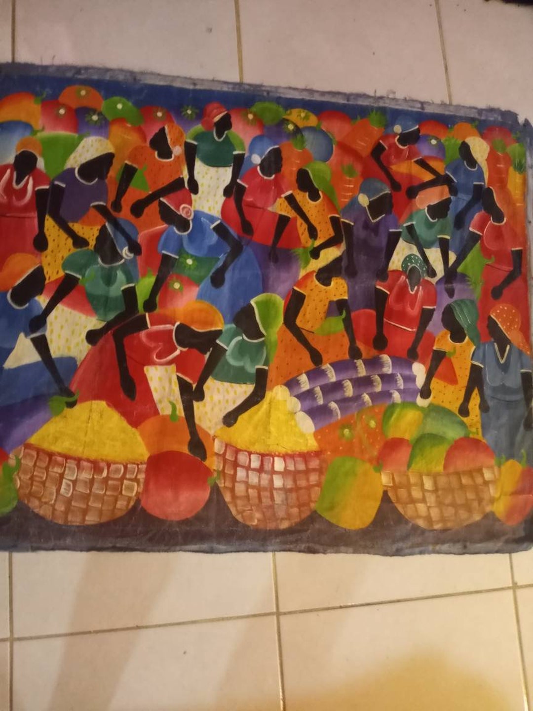 Hatians With Fruit Signed Acrylic Painting From Haiti Vintage - Etsy