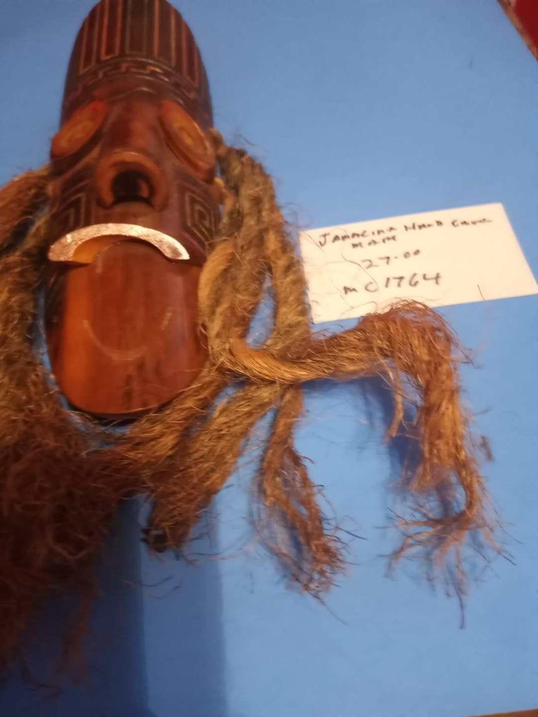 Jamaican Wood Carved Mask Inscription in Back Vintage - Etsy