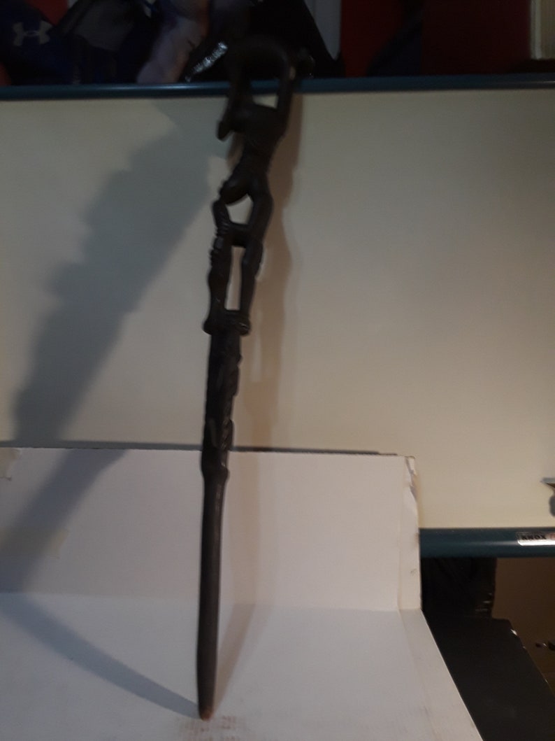 Lizard Walking Stick.hand Carved With Animals and Native on It | Etsy