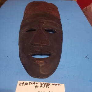 Hatian Wood Carved Wall Mask From Haiti Vintage - Etsy