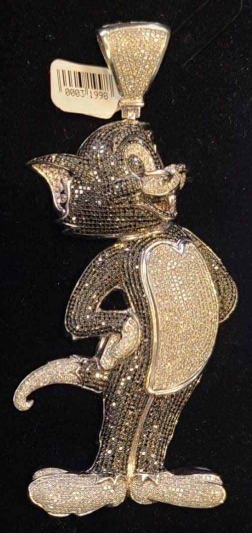 Tom From Tom & Jerry Cartoon. White Gold Full of Diamond - Etsy
