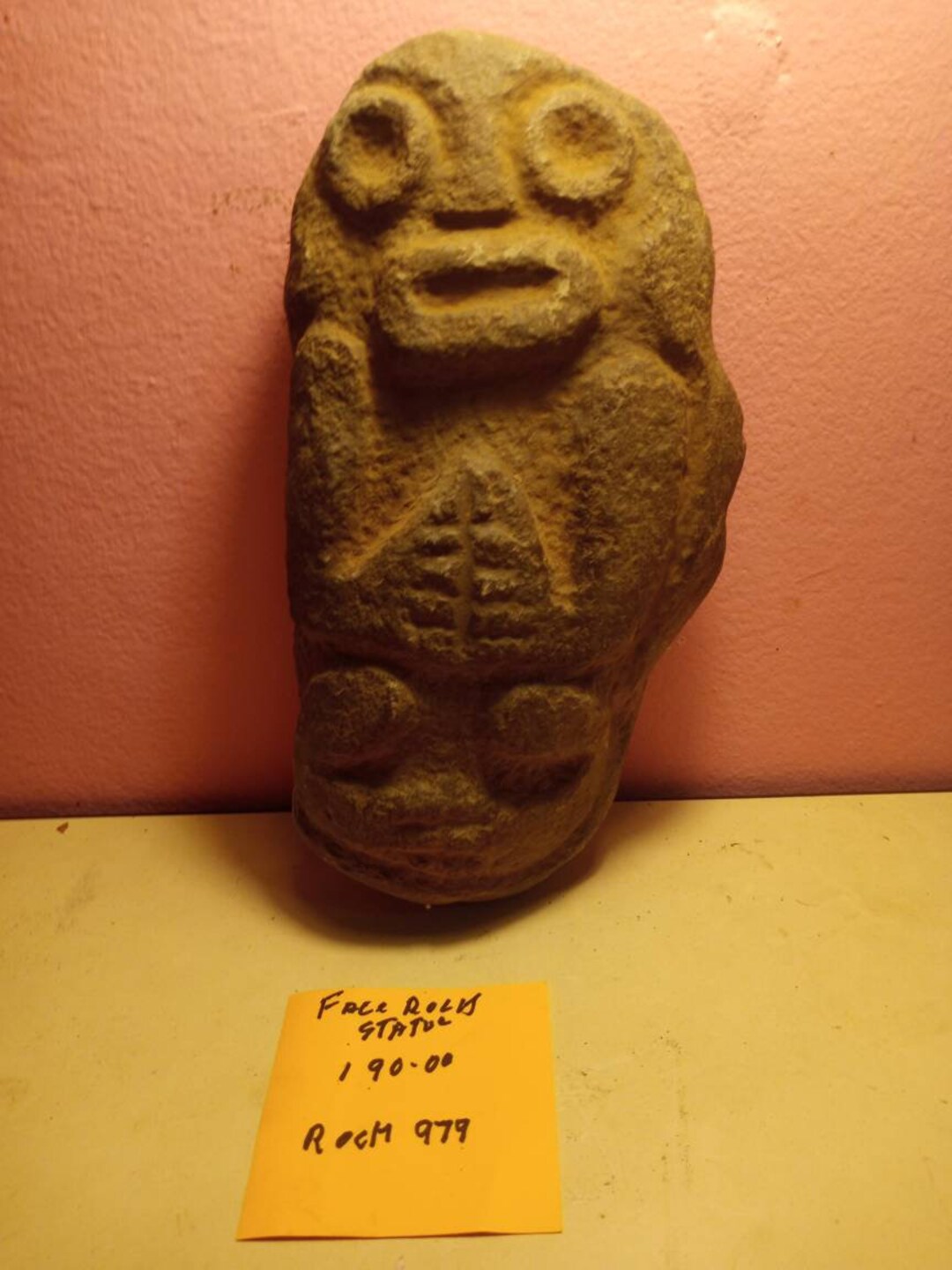 Face Rock Statue Hand Carved by the People of the Dominican Republicin ...