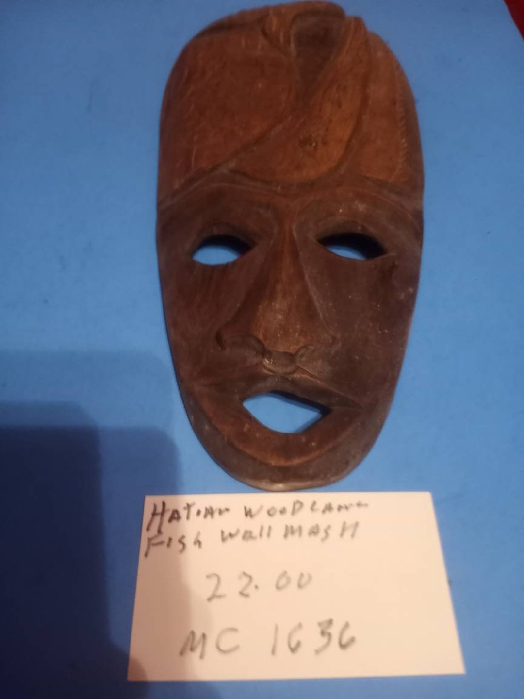 Hatian Wood Carved Fish Wall Mask Vintage - Etsy