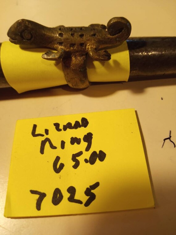 Lizard ring bronze from Burkina faso Africa - Gem