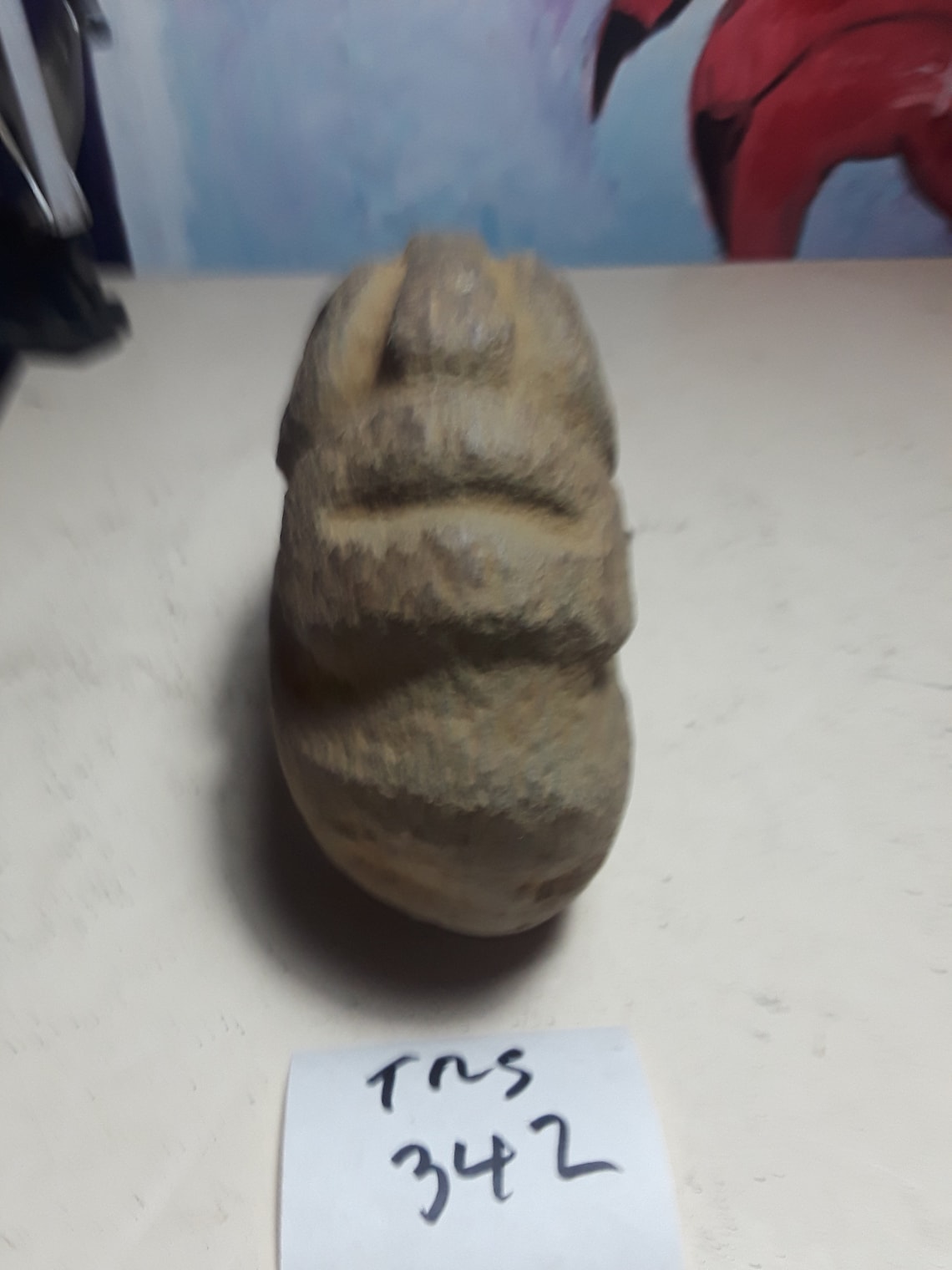 Hand carved face rock | Etsy