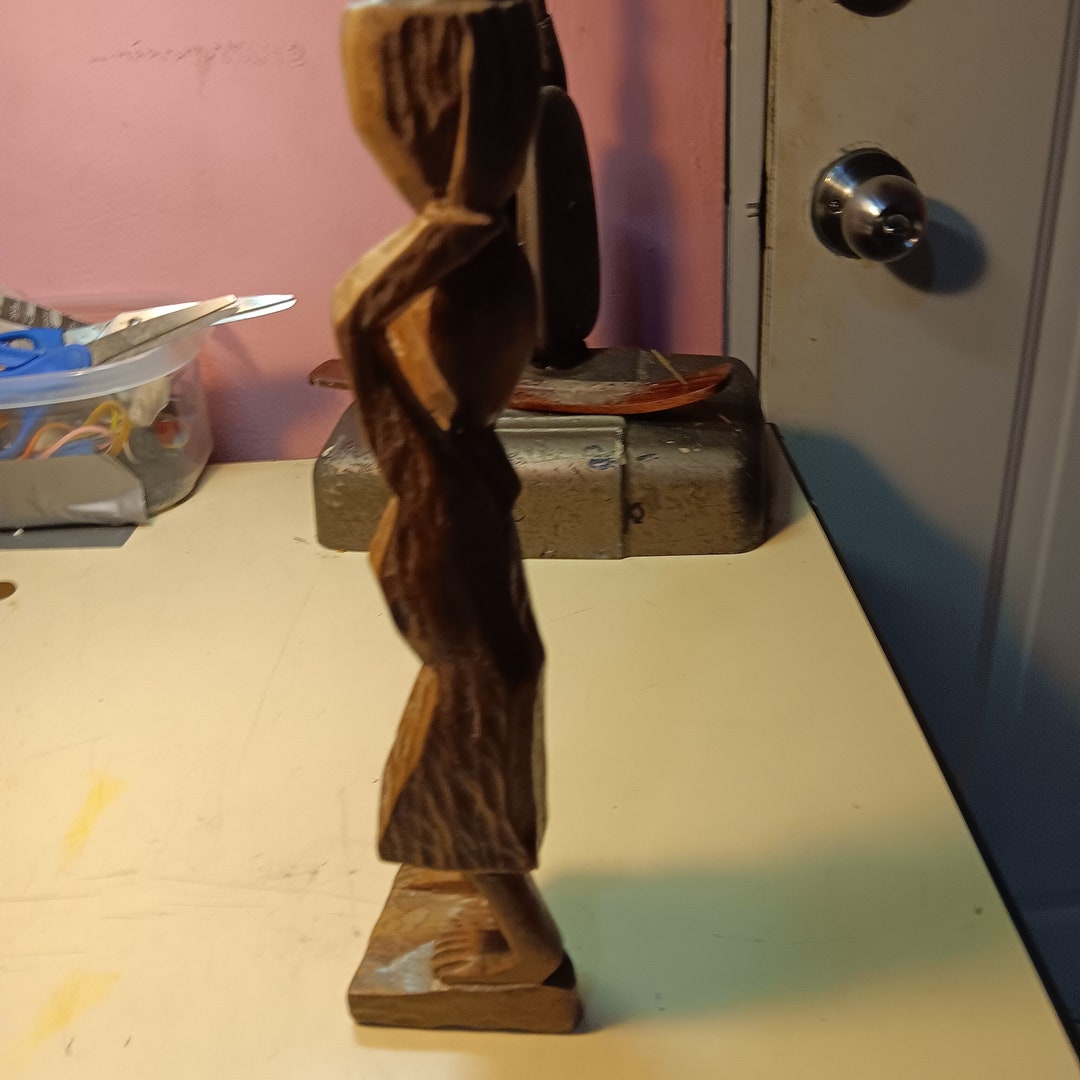 Hatian Woman With Fruit Bowl on Her Head Hand Carved - Etsy